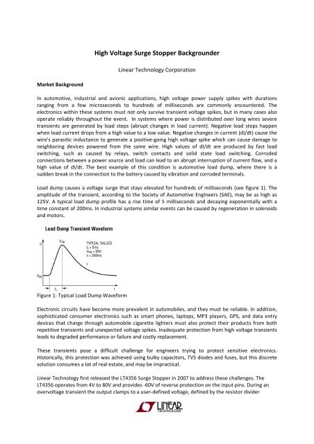 High Voltage Surge Stopper Backgrounder - setron
