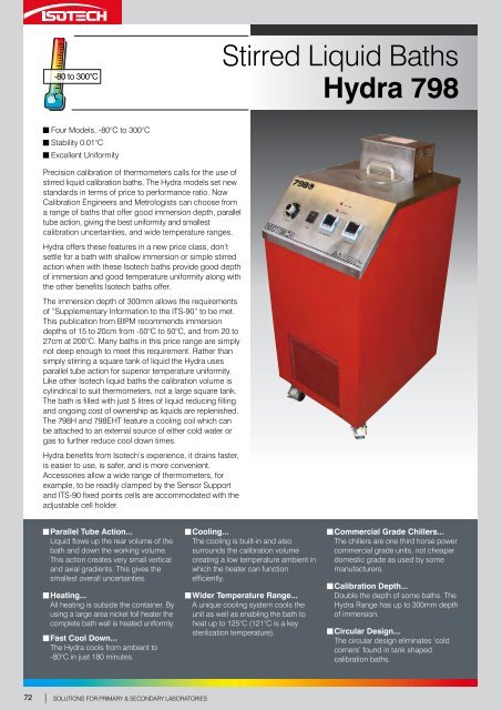 Hydra Liquid Bath Data Sheet - Isotech