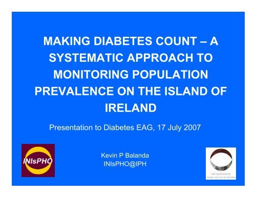 Diabetes EAG July 2007 - Institute of Public Health in Ireland