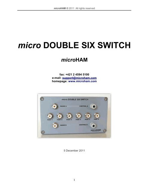 micro DOUBLE SIX SWITCH - microHAM