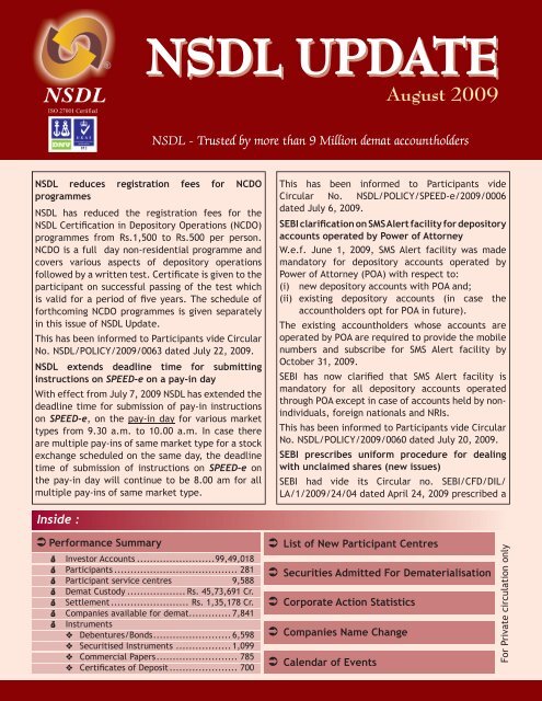 August 2009 - NSDL