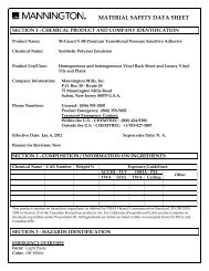 INFINITY Adhesive MSDS - Mannington