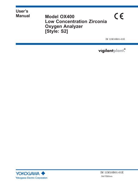 OX400 Low Concentration Zirconia Oxygen Analyzer - Yokogawa