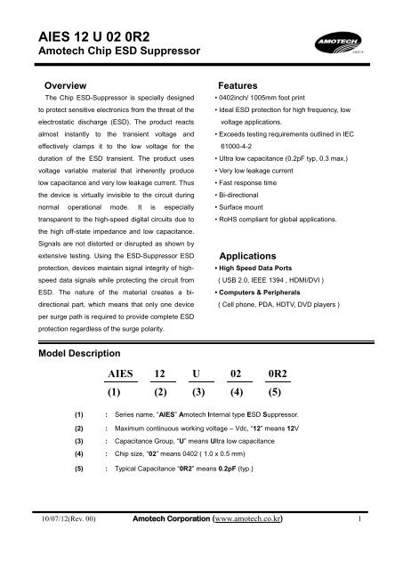 Data sheet - AMOTECH