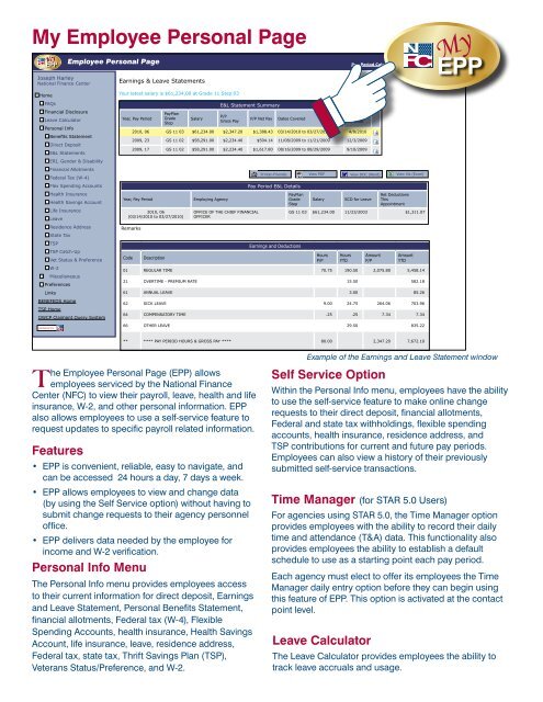My Employee Personal Page - National Finance Center - US ...