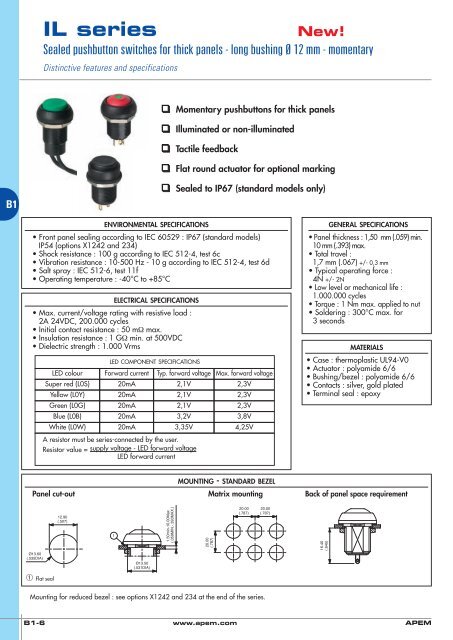 IL series PDF catalogue - Apem.com