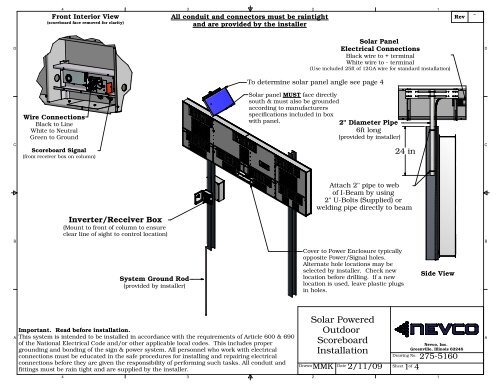 Solar Powered Outdoor Scoreboard Installation - Nevco