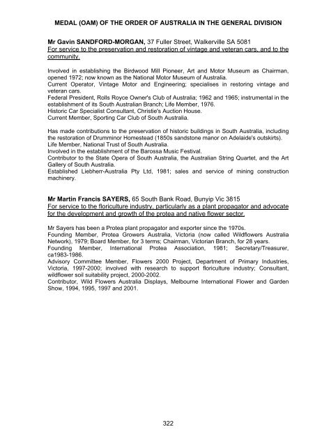 Australian Honours List QB 2007 - Governor-General of the ...