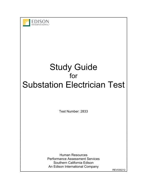Substation Electrician (Test 2833) - Edison International