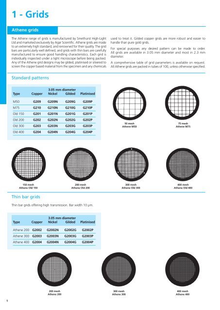 1 - Grids - Agar Scientific