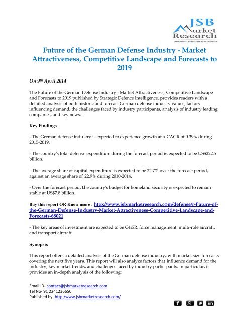 Future of the German Defense Industry - Market Attractiveness ...