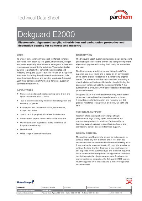 Dekguard E2000 TDS - Parchem