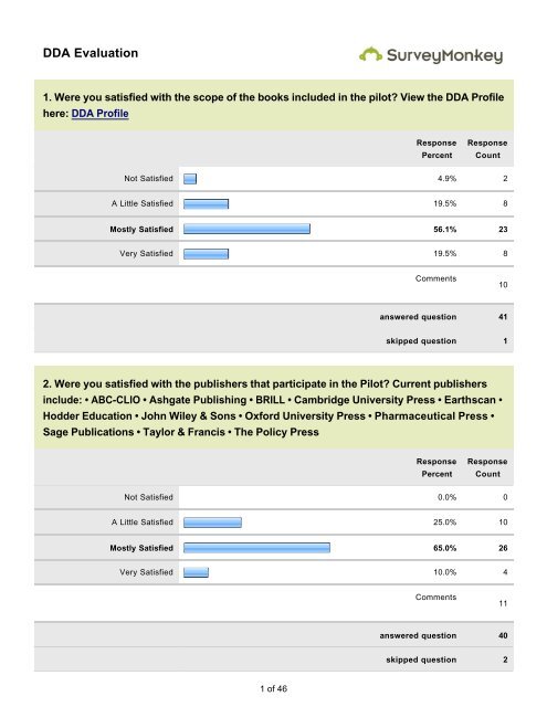 Final Report Appendix 5: Complete Tech and Cont Survey Results Final Report Appendix 5: Complete Tech and Cont Survey Results