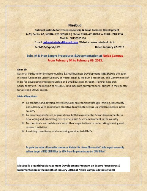 Benefits of the Course - niesbud