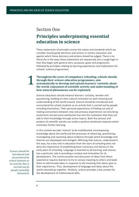 PRINCIPLES AND BIG IDEAS