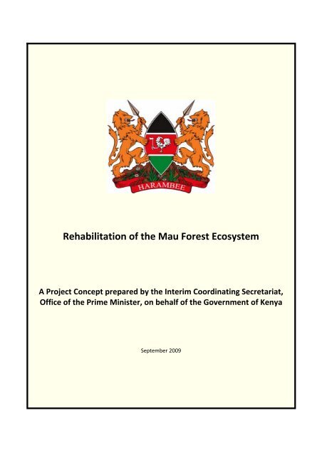 restoration of the mau forest complex - Kenya Wildlife Service