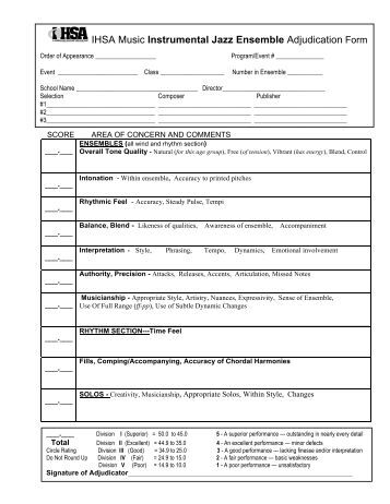 State Concert Evaluation Adjudication Sheets - Mississippi ...