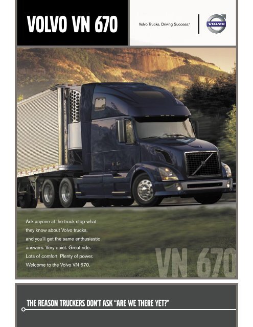 Volvo vn 670 specifications, options, and engines