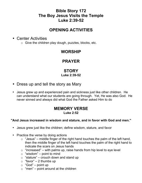 Bible Story 172 The Boy Jesus Visits the Temple Luke 2:39-52 ...