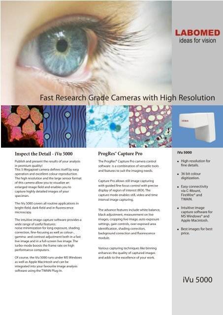 iVu 5000 LABOMED Fast Research Grade Cameras with High ...