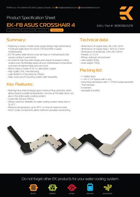 EK-FB ASUS CROSSHAIR 4 - EKWB