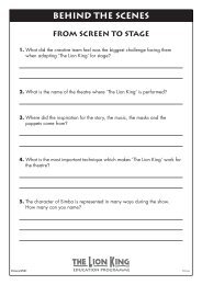 Primary activity sheets - The Lion King Education | Home
