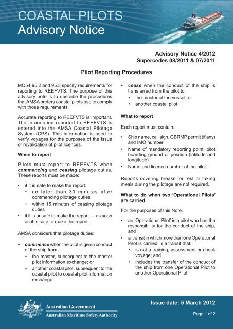Pilot Advisory Note 04/12