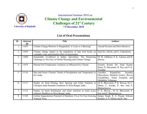 Climate Change and Environmental Challenges of 21st Century