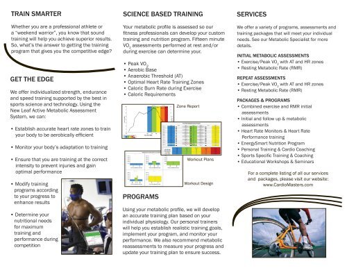 Athletic Training Brochure 3.indd - Cardio Masters