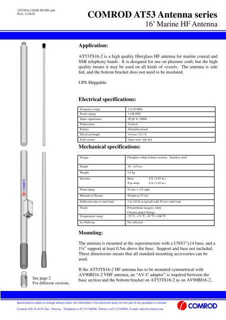 COMROD AT53 Antenna series