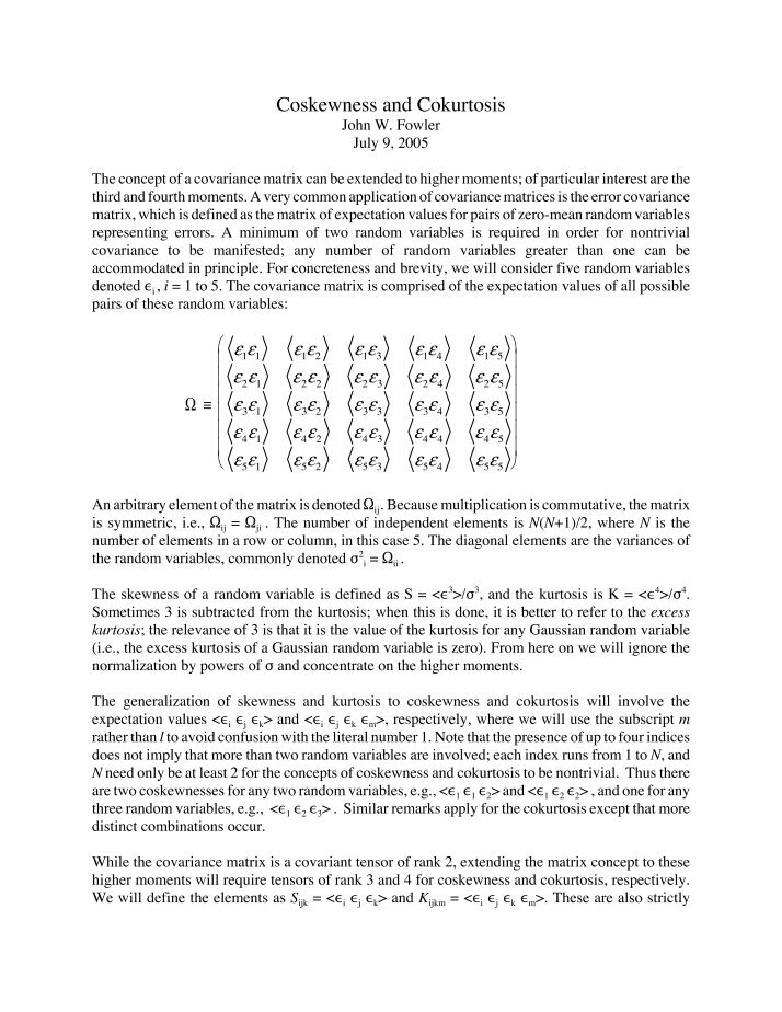 Cokurtosis Magazines