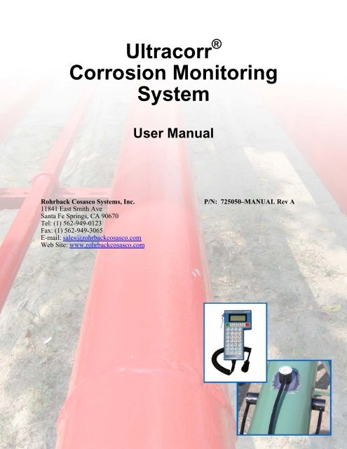 Ultracorr Â® Corrosion Monitoring System User Manual - Rohrback ...