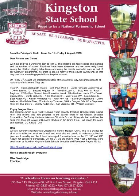 Download - Kingston State School