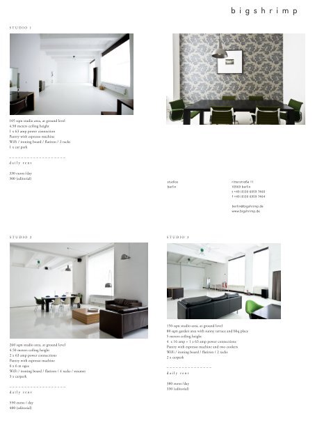 260 sqm studio area, at ground level 4.50 meters ceiling ... - bigshrimp