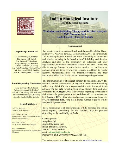 Registration Form - Indian Statistical Institute