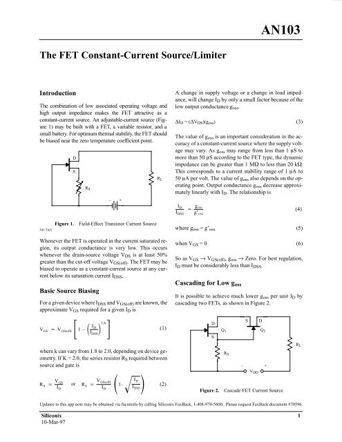 The FET Constant-Current Source/Limiter - Vishay