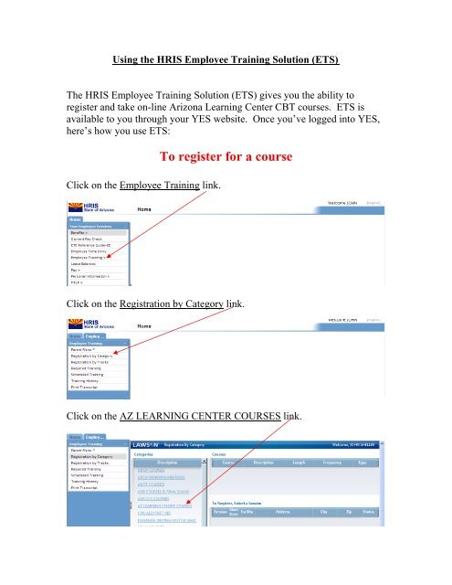 Tutorial: YES training registration process