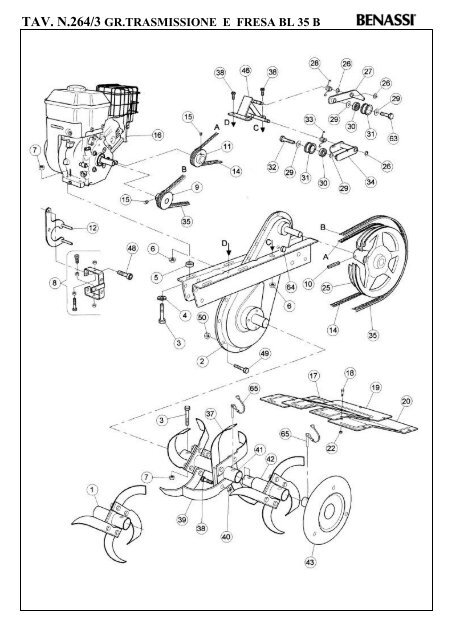 TAV. N.264/3 GR.TRASMISSIONE E FRESA BL 35 B - Benassi