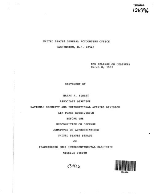 Peacekeeper (MX) Intercontinental Ballistic Missile System