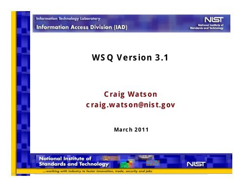 WSQ Version 3 1 WSQ Version 3.1