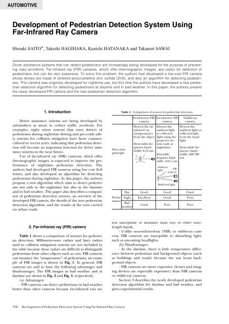 Development Of Pedestrian Detection System Using Far Infrared