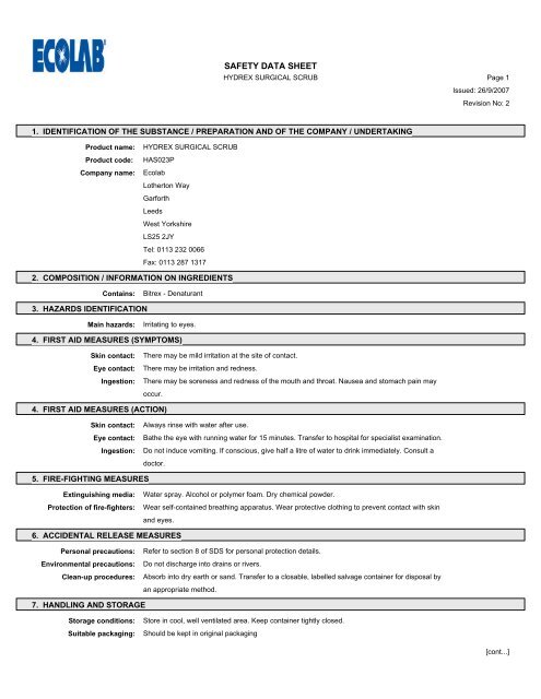 Hydrex Surgical Scrub - WA Products