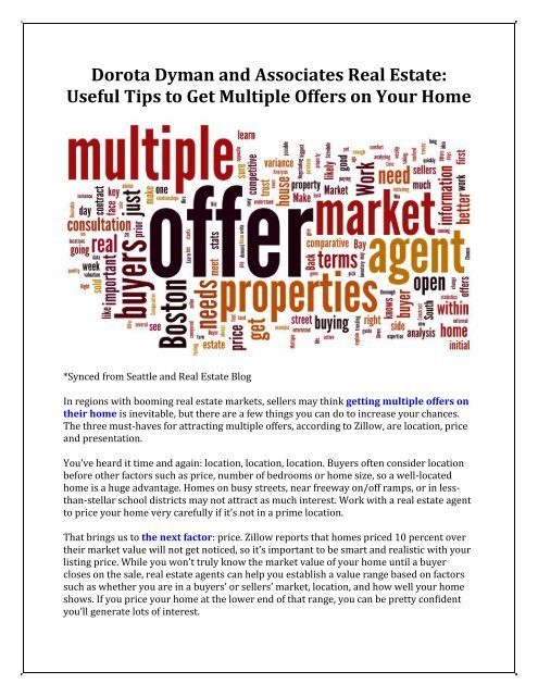 Dorota Dyman and Associates Real Estate: Useful Tips to Get Multiple ...