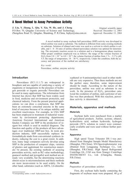 A Novel Method to Assay Peroxidase Activity - pierre