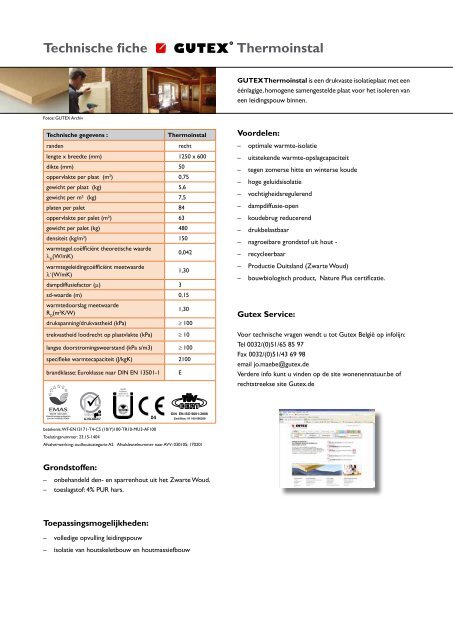 Technische fiche Thermoinstal - Blauwplaat