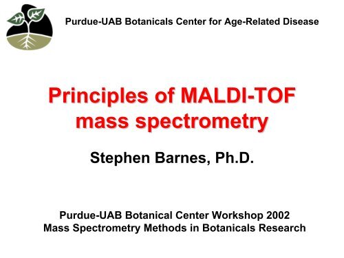 Principles of MALDI-TOF mass spectrometry
