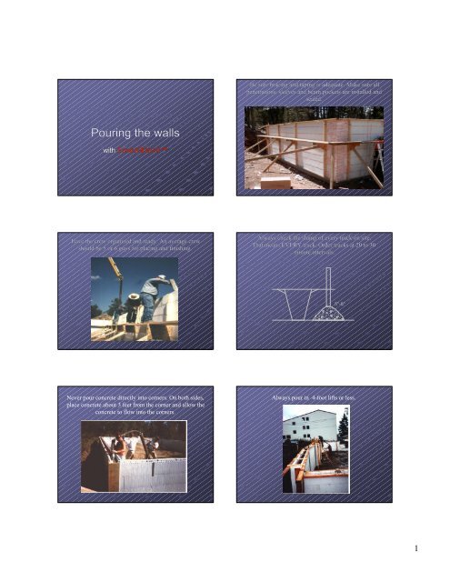 Pouring the walls - SmartBlock Insulating Concrete Form