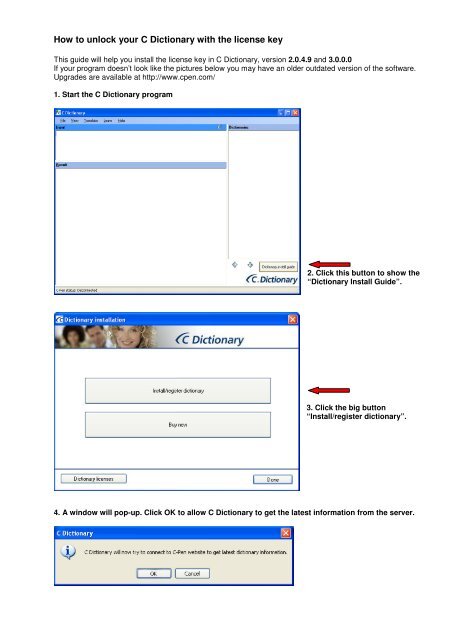 How to unlock your C Dictionary with the license key - C-Pen