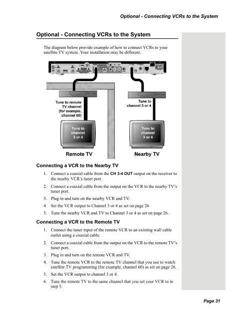 Optional - Connecting VCR