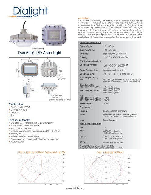 DIALIGHT DuroSiteÂ® LED Area Light